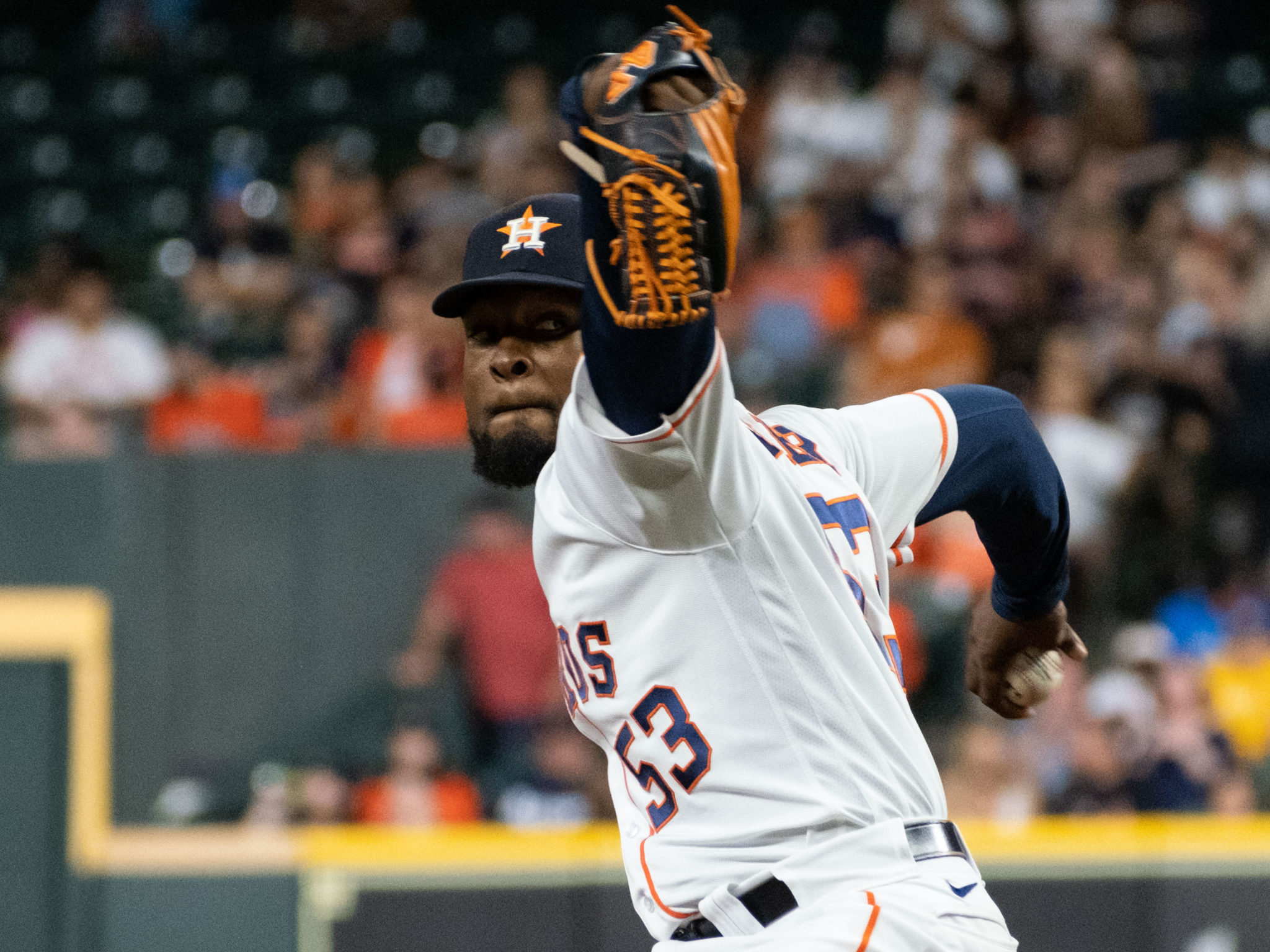Chas McCormick Points to His Twin After Homer Shocking Yankee Stadium ...
