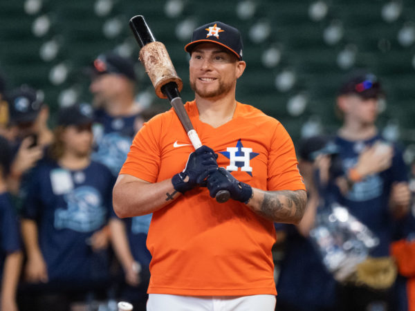 Chas McCormick Points to His Twin After Homer Shocking Yankee Stadium ...
