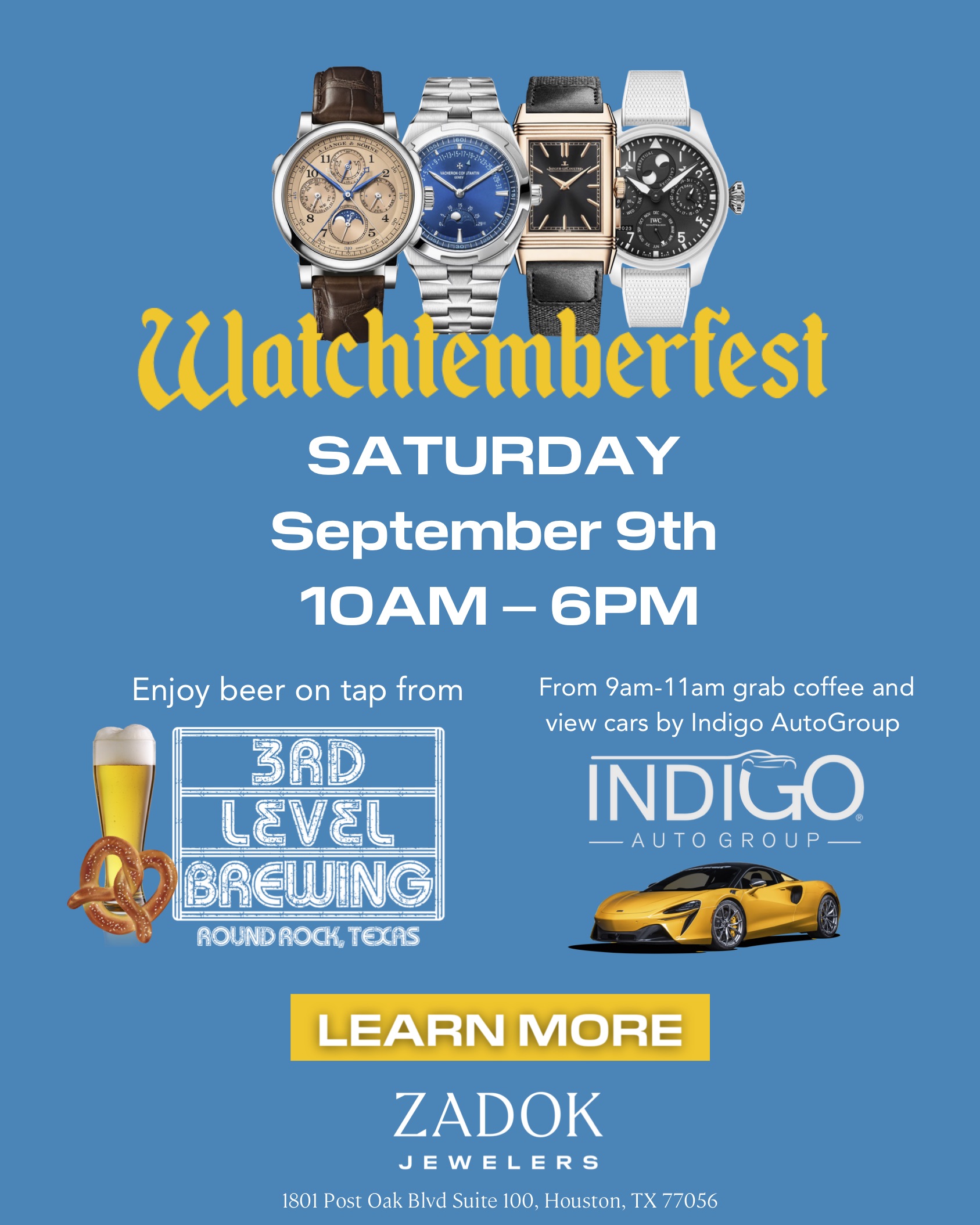 Watchtemberfest at Zadok Jewelers - PaperCity Magazine